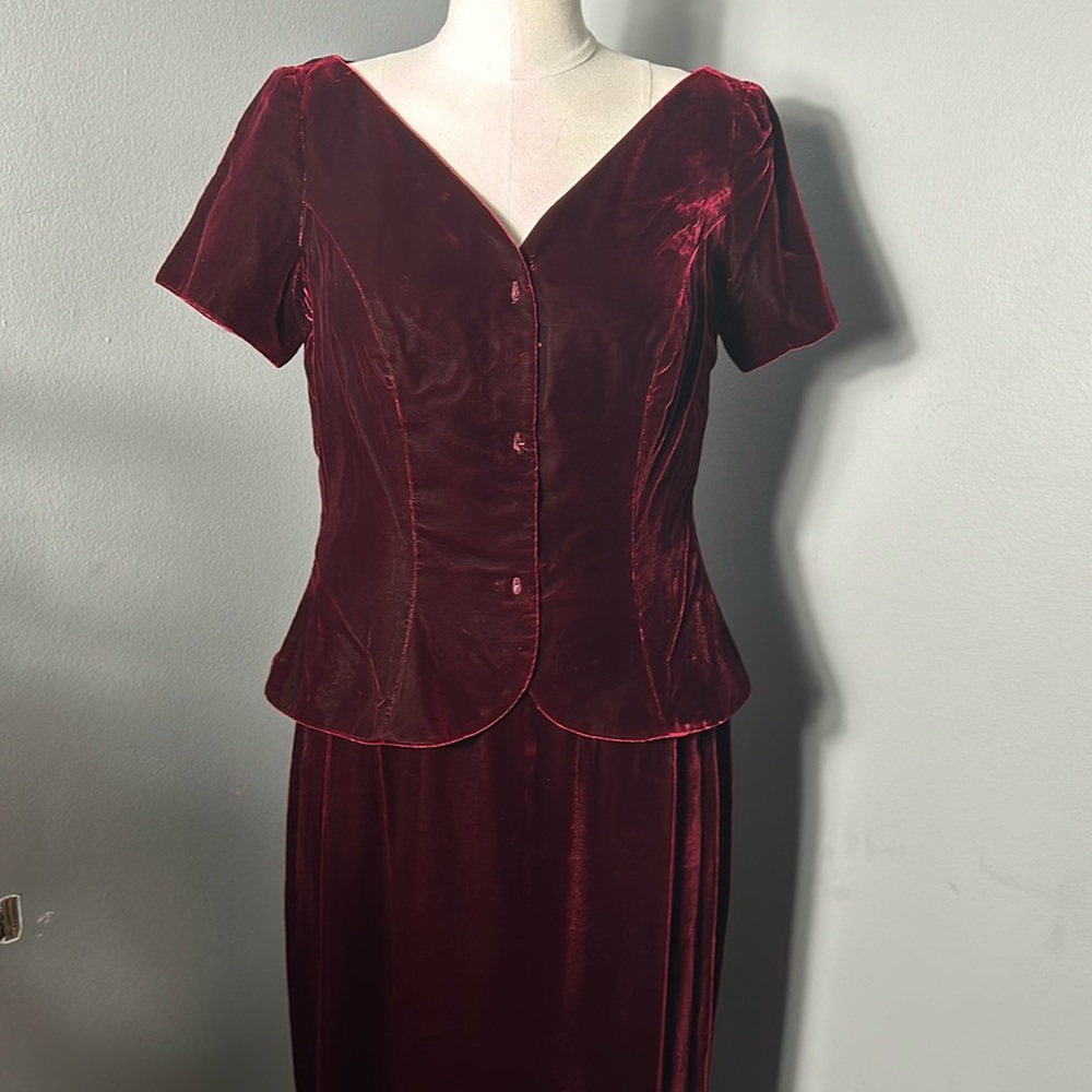 Vintage Watters And Watters Purple Velvet Two Piece S… - Gem